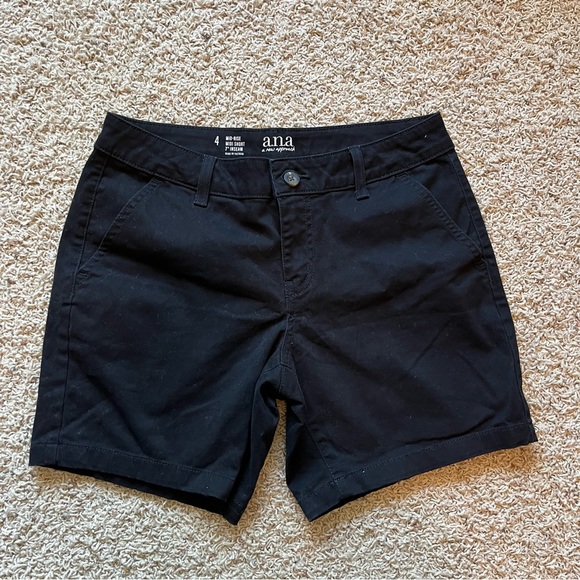 a.n.a | Shorts | Ana A New Approach Mid Rise Midi Shorts Black 4 | Poshmark